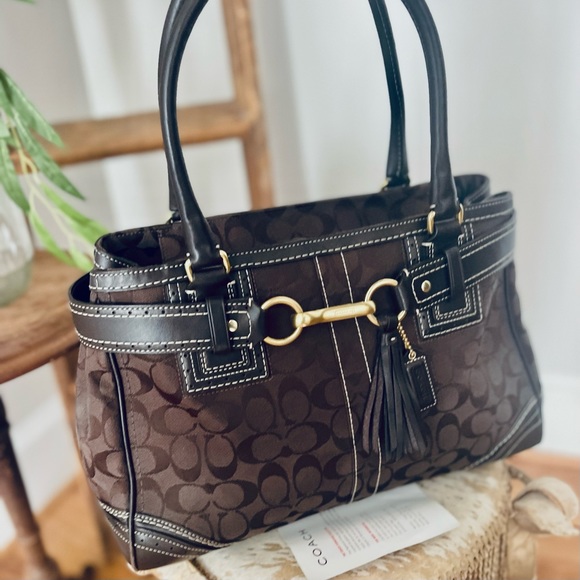 Coach | Bags | Vintage Coach Hampton Soho Signature Canvas Jacquard ...